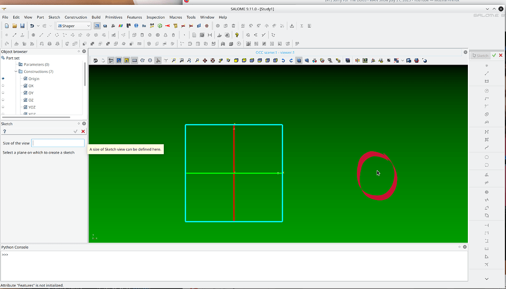 Large offset when selecting objects - Use of the platform - SALOME PROJECT