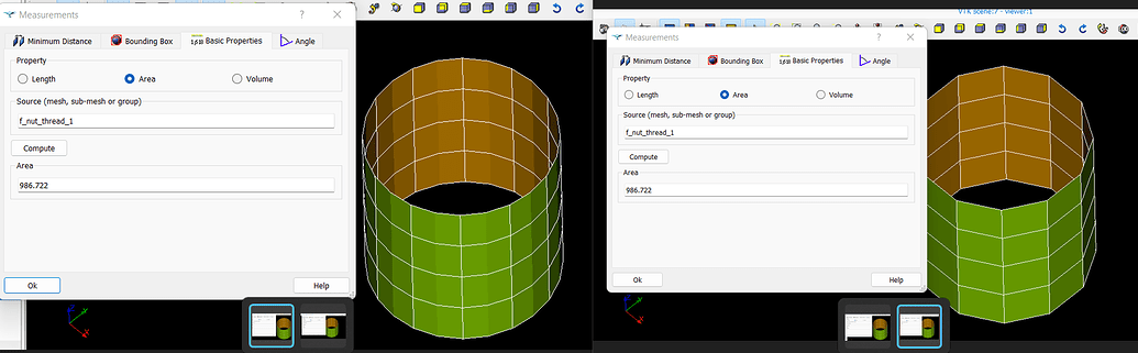Area measurement of quadratic element - Use of the platform - Salome ...